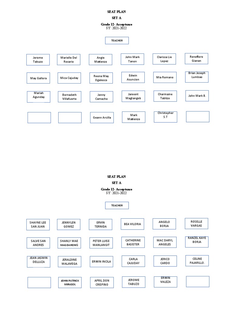 Seat Plan | PDF
