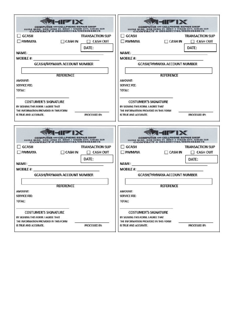 Gcash Transaction Slip | PDF