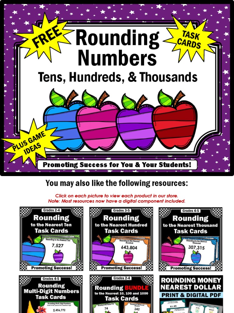 Rounding Numbers: Tens, Hundreds, & Thousands | PDF | Digital ...