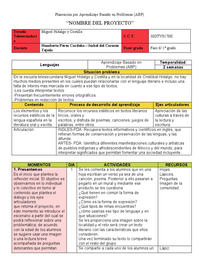 Proyecto ABP Lenguajes | PDF | Traducciones | Aprendizaje