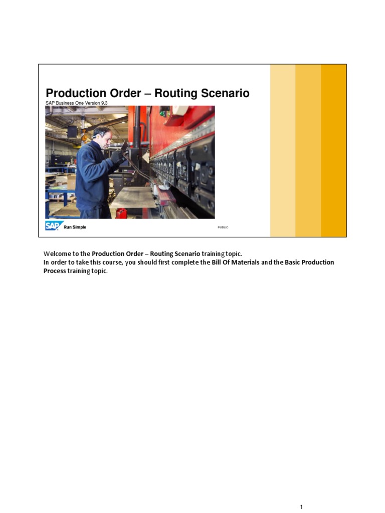 Production Order Routing Overview | PDF | Computing