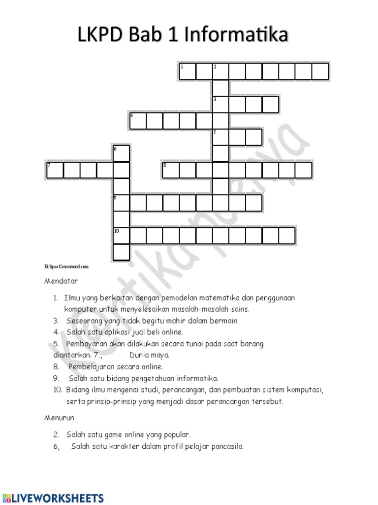 LKPD Informatika Kelas 7: Bab 1 | PDF | Game & Aktivitas