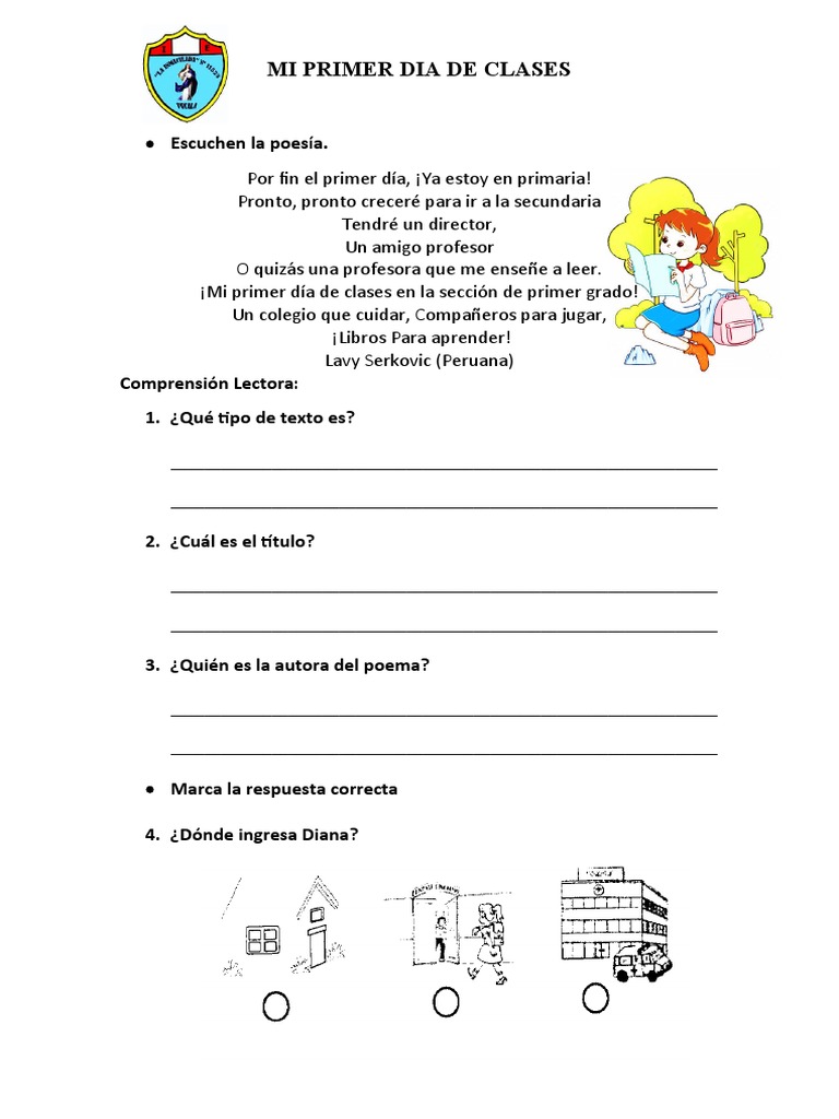 Mi Primer Dia De Clases Pdf
