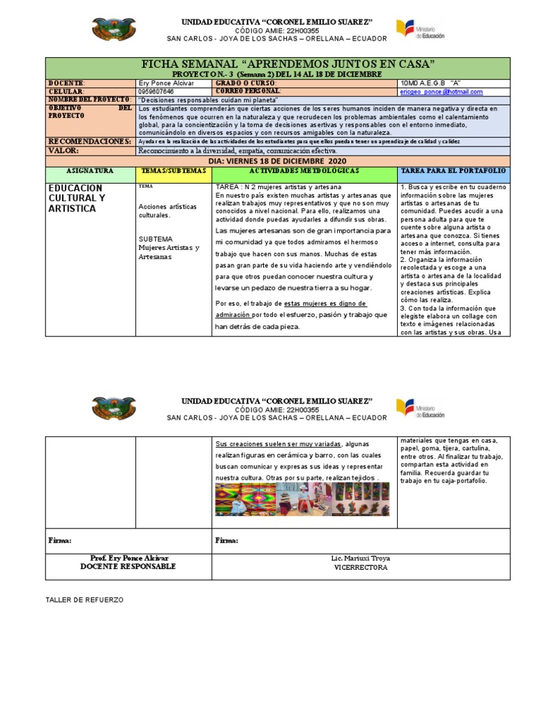 Proyecto 3 Semana 2 de Eca 10 Mo | PDF