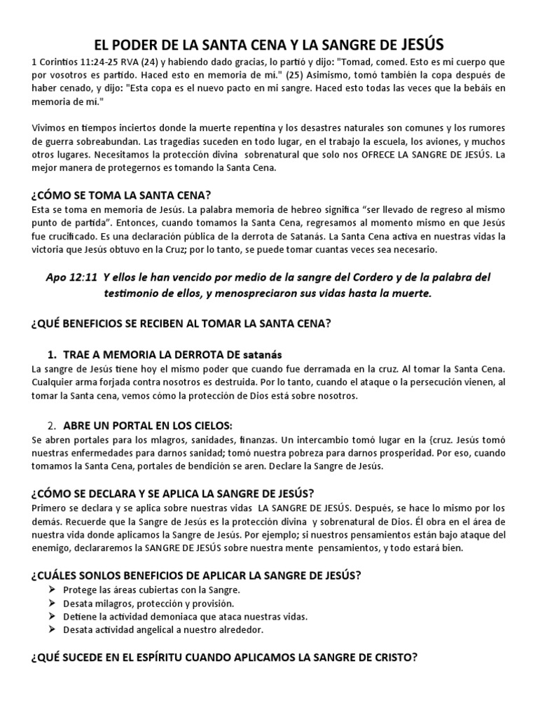 El Poder de la Santa Cena | PDF | Última cena | Jesús