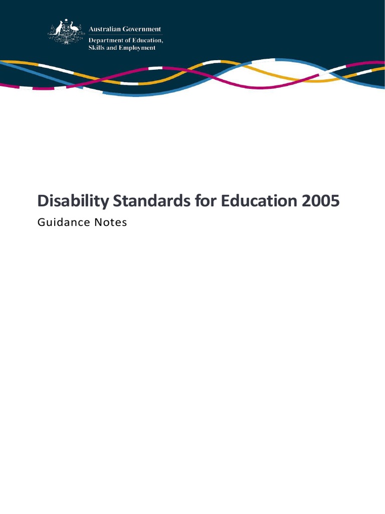 Disability Standards For Education 2005 Guidance Notes 0 | PDF | Legal ...