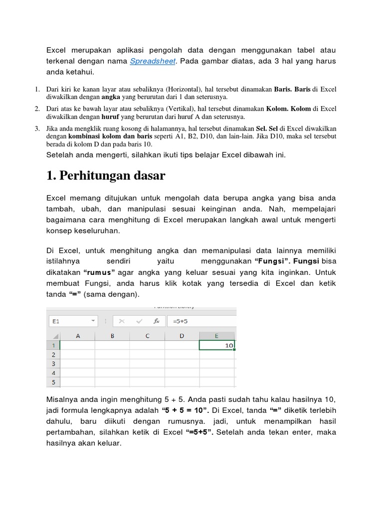 Cara Belajar Excel Cepat | PDF | Karier & Perkembangan | Metode & Bahan ...