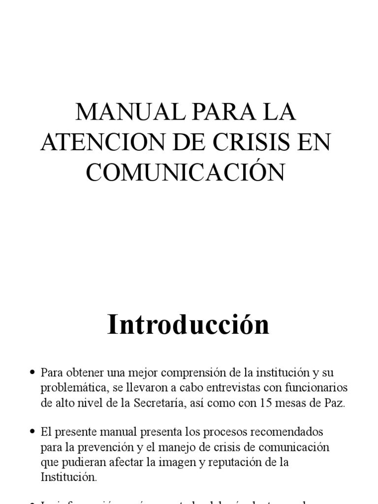 Manual Crisis Sspc_ultima | PDF | Comunicación | Medios de comunicación)