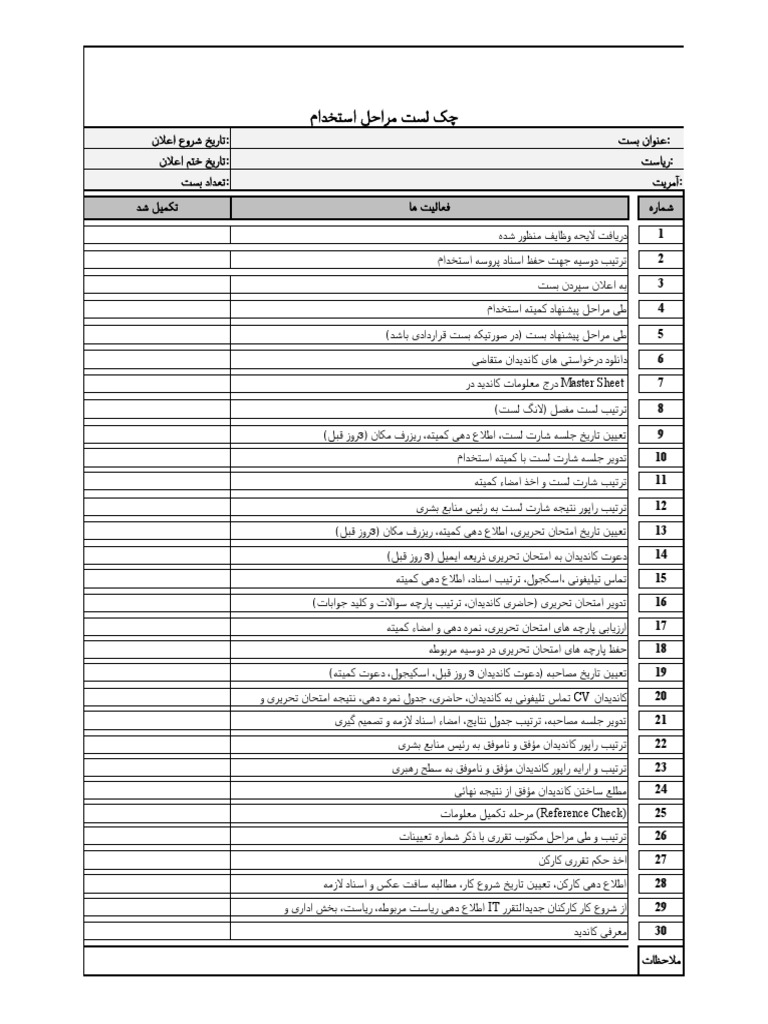 NPA-HR-011 (Recruitment Chick List) | PDF