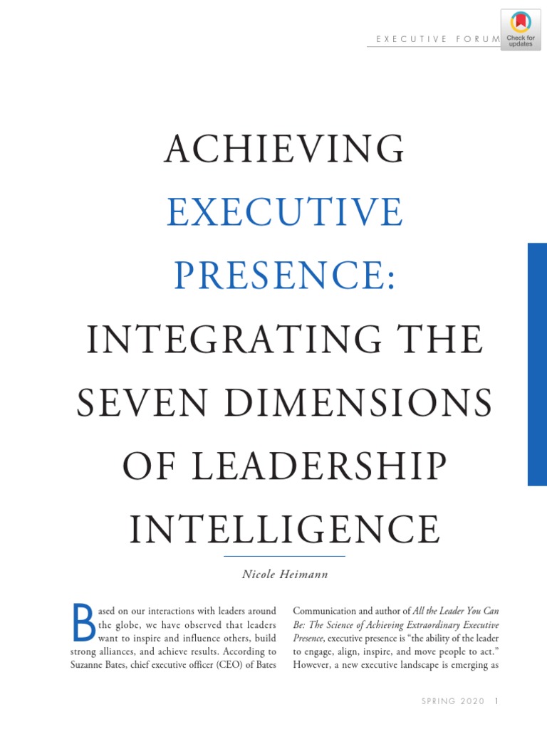 Achieving Executive Presence | PDF | Leadership | Intelligence