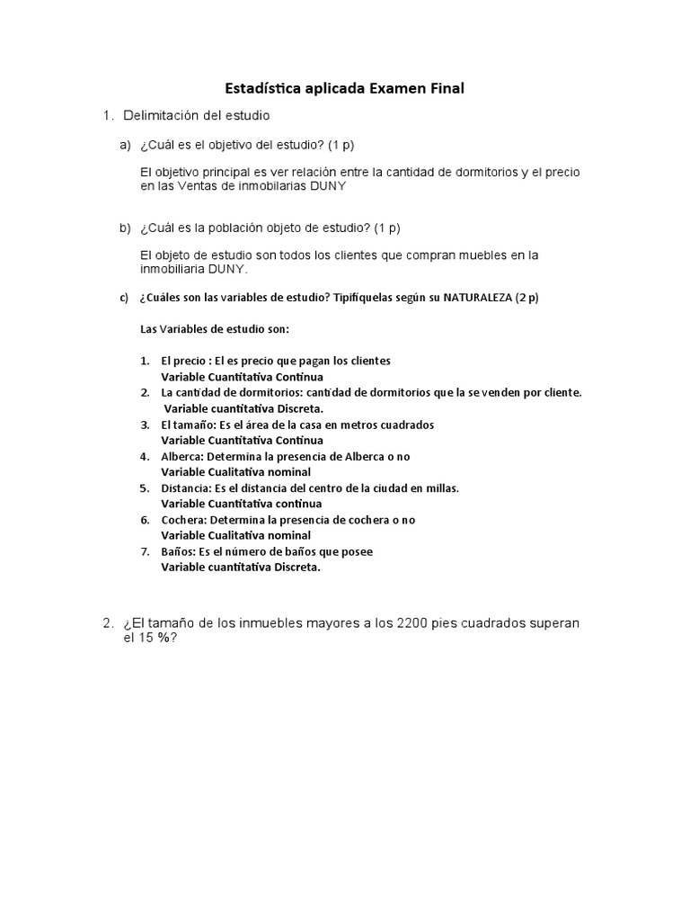Examen Final de Estadistica-VEGA | PDF | Intervalo de confianza | Desviación Estándar
