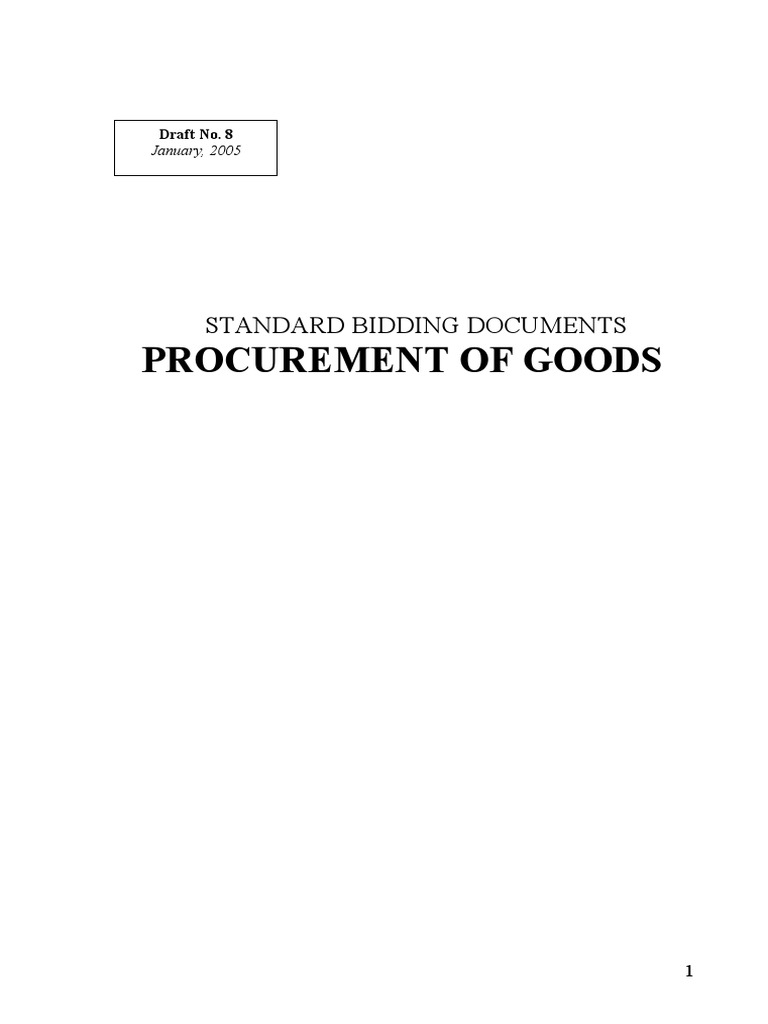 Standard Bidding Procedures for Goods | PDF | Business | Economies