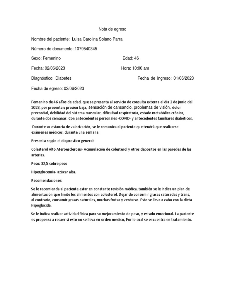 Nota de Egreso | PDF