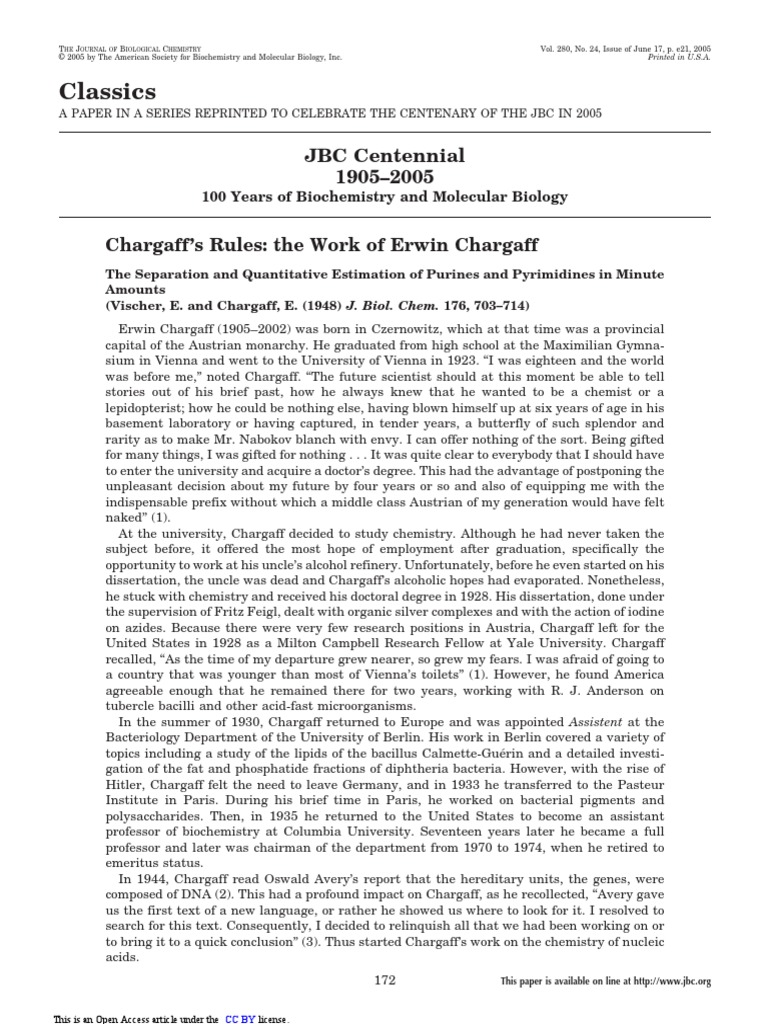 Chargaff S Rules Download Free Pdf Dna Life Sciences