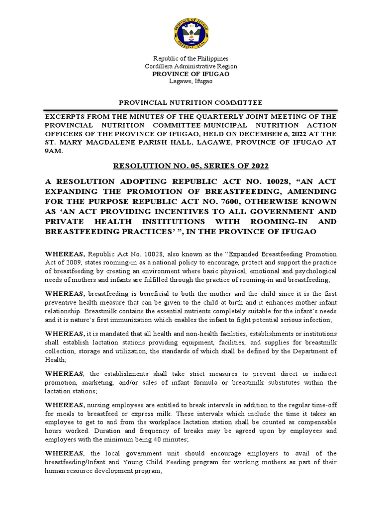 PNC Res 5. RA 10028 | Download Free PDF | Breastfeeding | Breast Milk