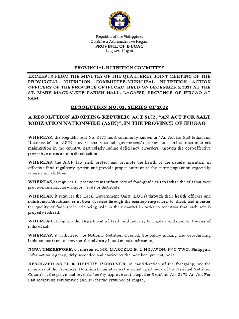 PNC Res 2. RA 8172 | PDF | Micronutrient | Nutrition