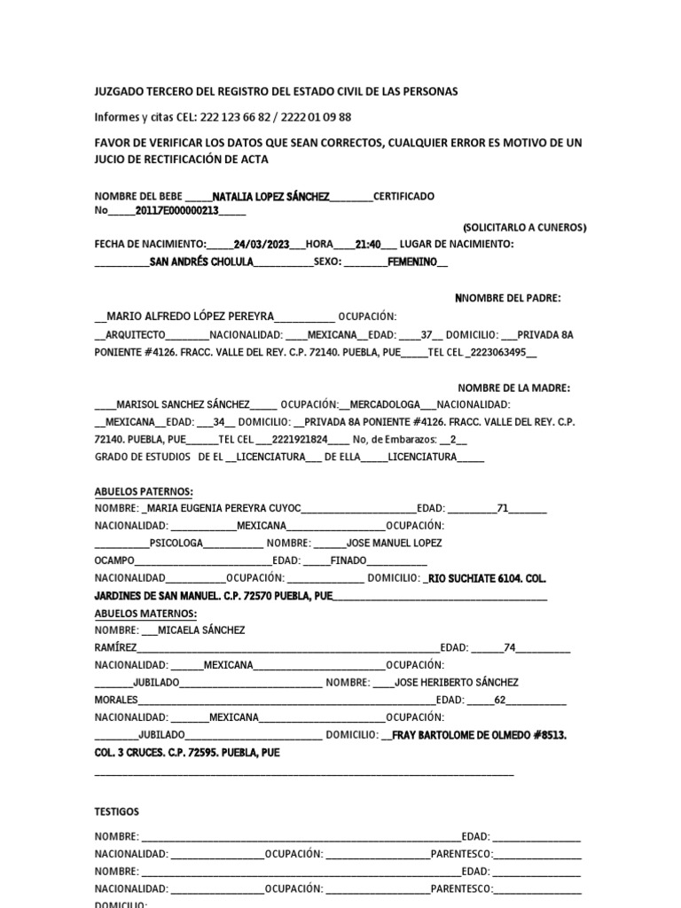 Registro Del Estado Civil Bebe | PDF | Instituciones sociales ... Registro Del Estado Civil Bebe | PDF | Instituciones sociales ...