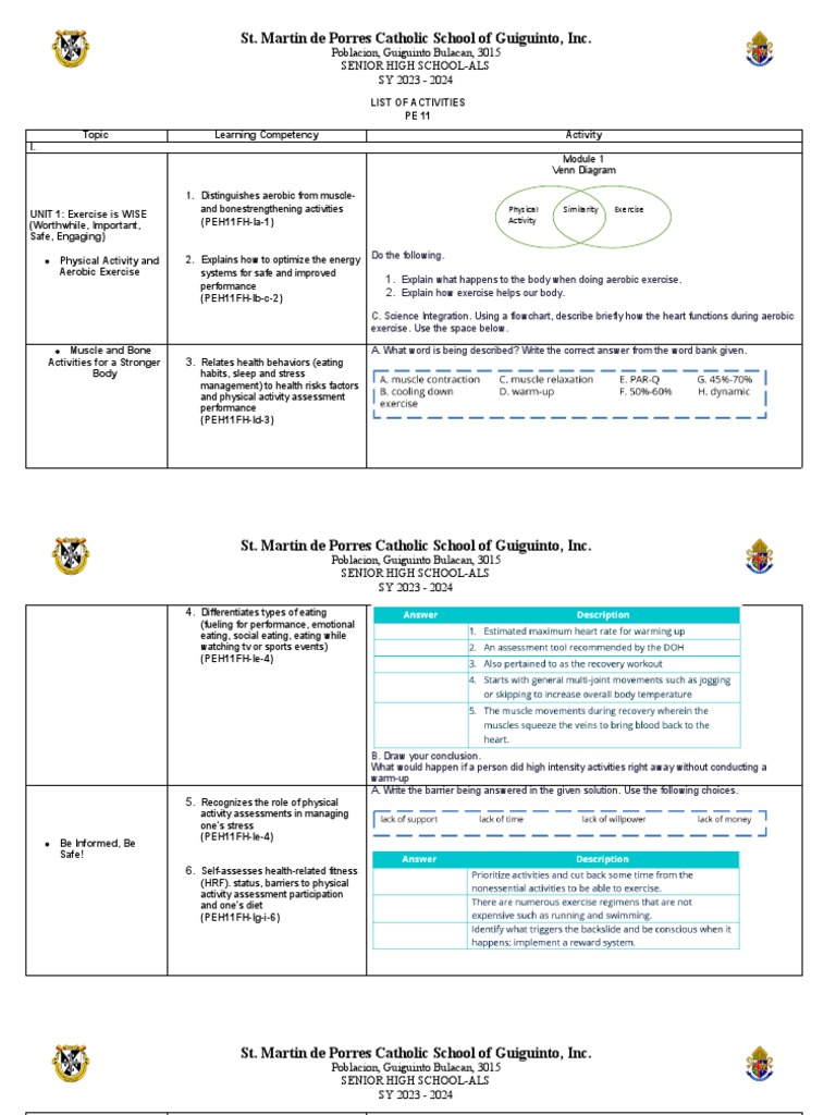 Shs-Als Module Pe-11 | PDF | Physical Fitness | Stress (Biology)