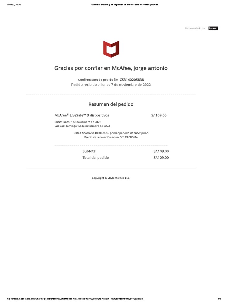 Software Antivirus y de Seguridad de Internet para PC o Mac - McAfee | PDF