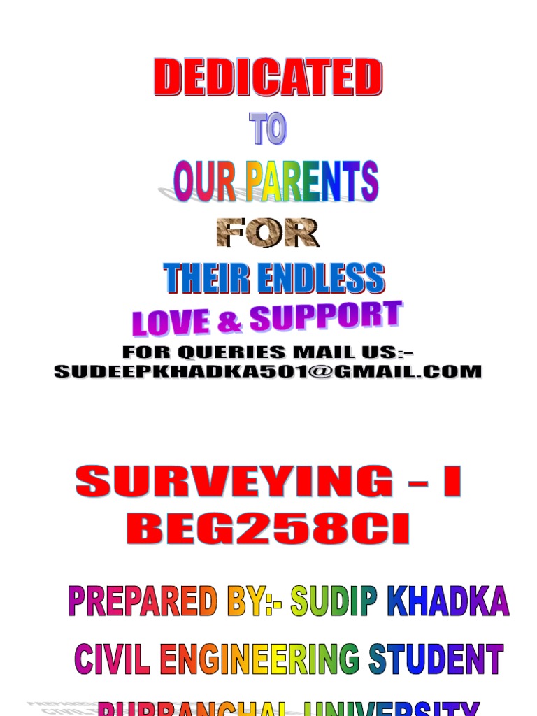 Surveying I Note by Sudip Khadka | PDF | Surveying | Map