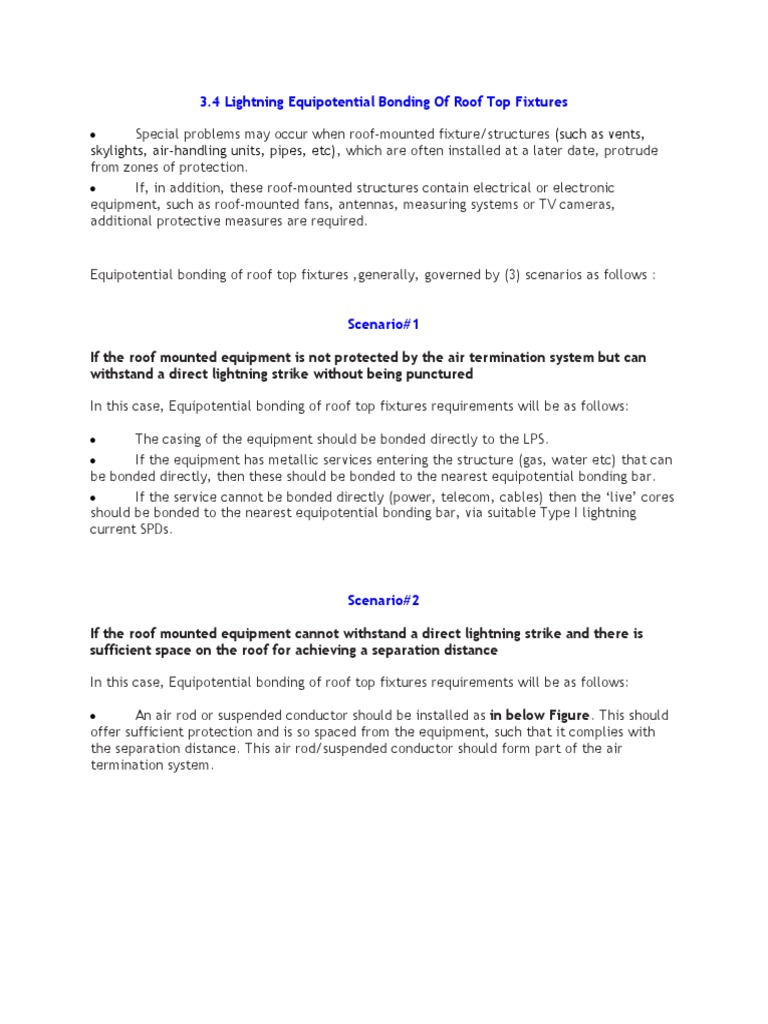 Lightning Bonding for Roof Fixtures | PDF | Lightning | Electrical ...