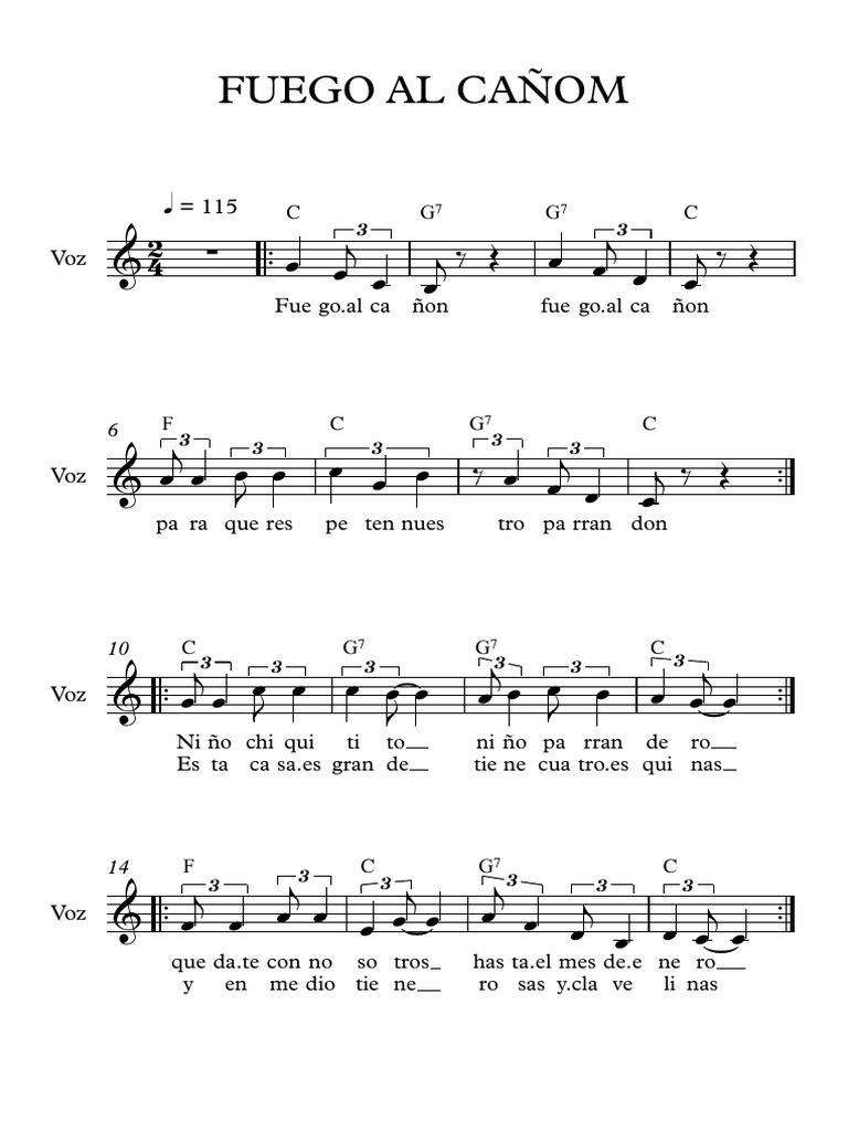 FUEGO AL CAÑOM - Partitura Completa | PDF