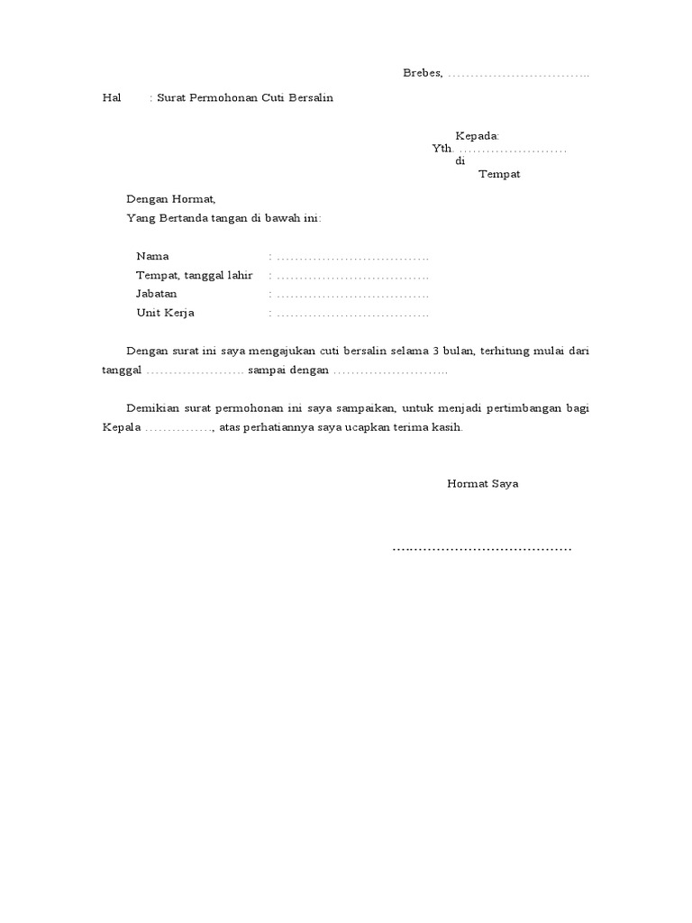 Surat Ijin Cuti | PDF