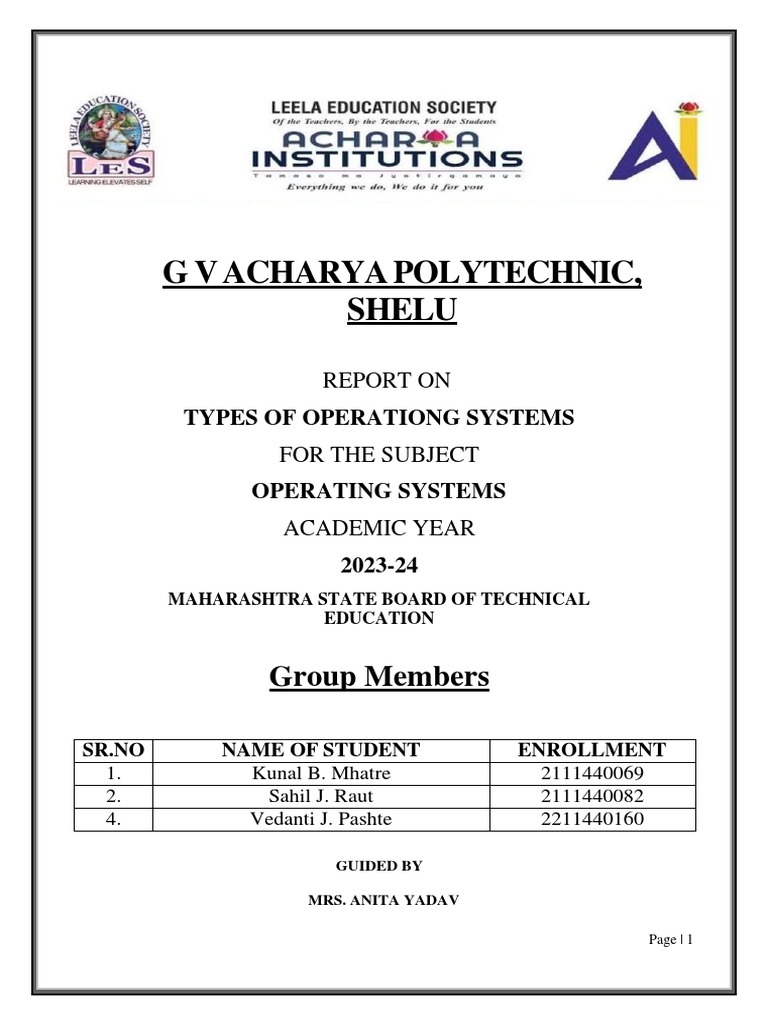 Osy Microproject Group Pdf Operating System Client Server Model
