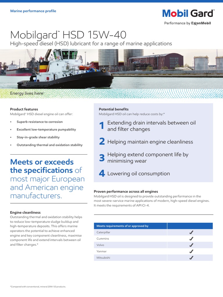 Mobilgard HSD 15W 40 A4 | PDF | Motor Oil | Building Engineering