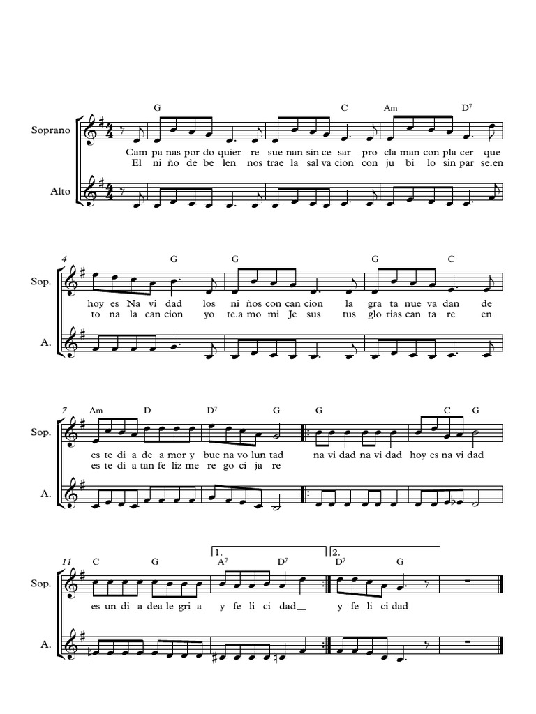 136 HOY ES NAVIDAD - Partitura Completa | PDF