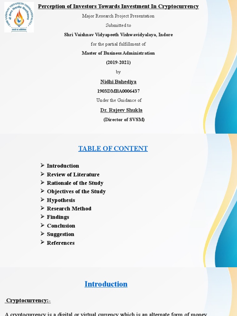 Nidhi MRP Presentation | PDF | Cryptocurrency | Bitcoin