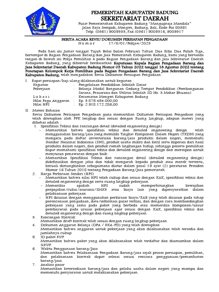 02 Berita Acara Reviu | PDF