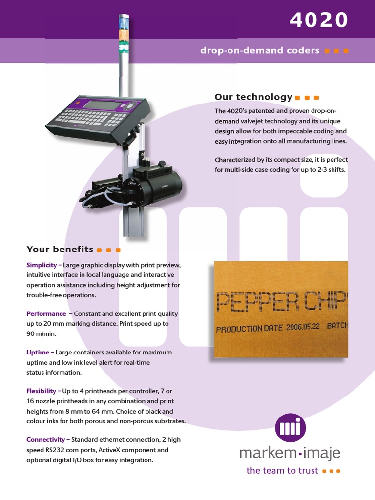 Our Technology: Drop-On-Demand Coders | PDF | Printer (Computing ...