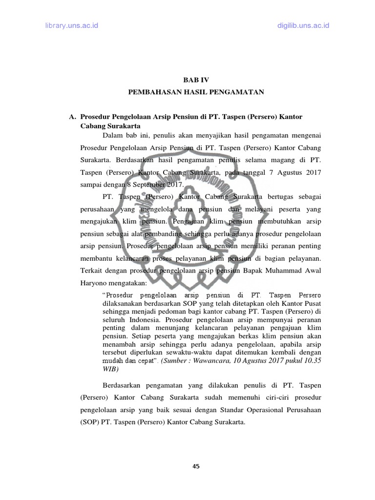 Sistem Pengarsipan Dapen Taspen | PDF