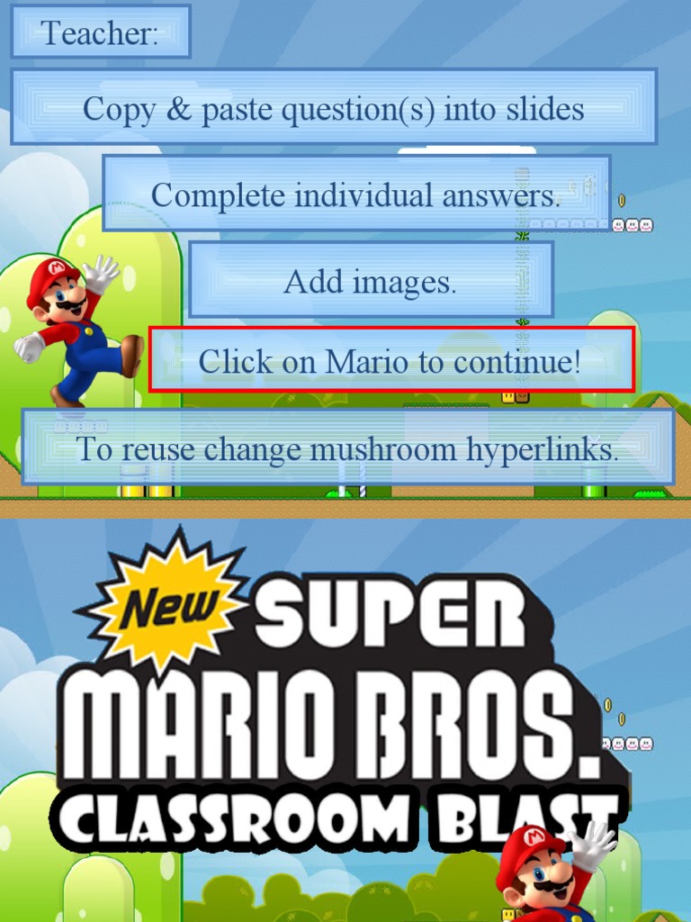 Super Mario Classroom Activity Guide | PDF