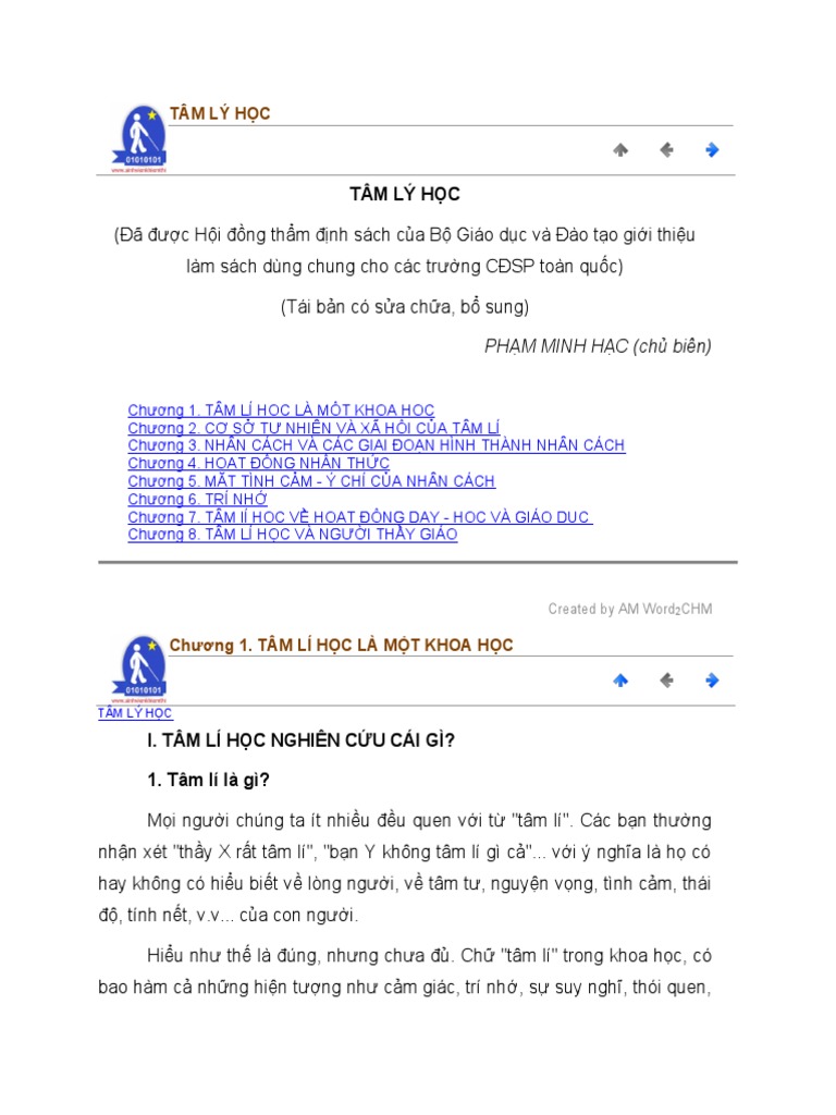 Tam Ly Hoc - Pham Minh Hac | PDF