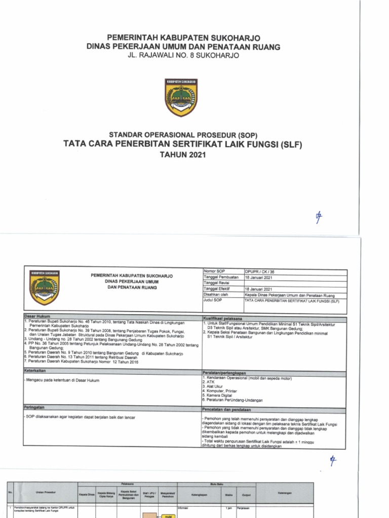 SOP Pengurusan SLF1 | PDF