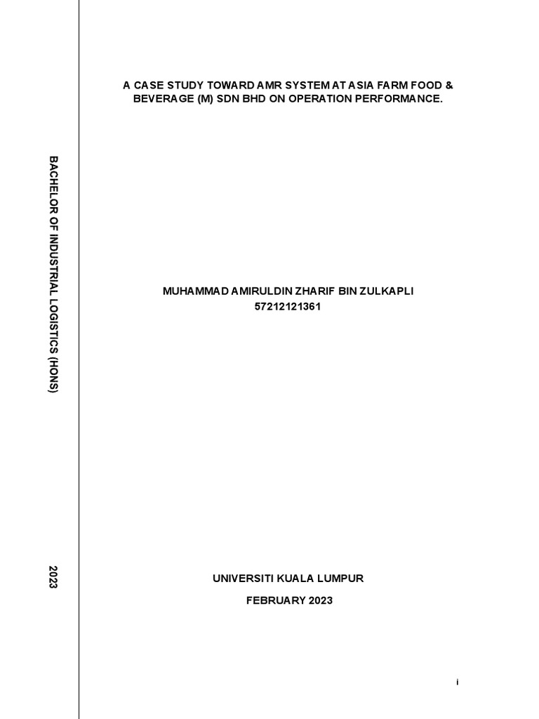 Final Year Project of AMR System at Small Medium Manufacturer | PDF ...