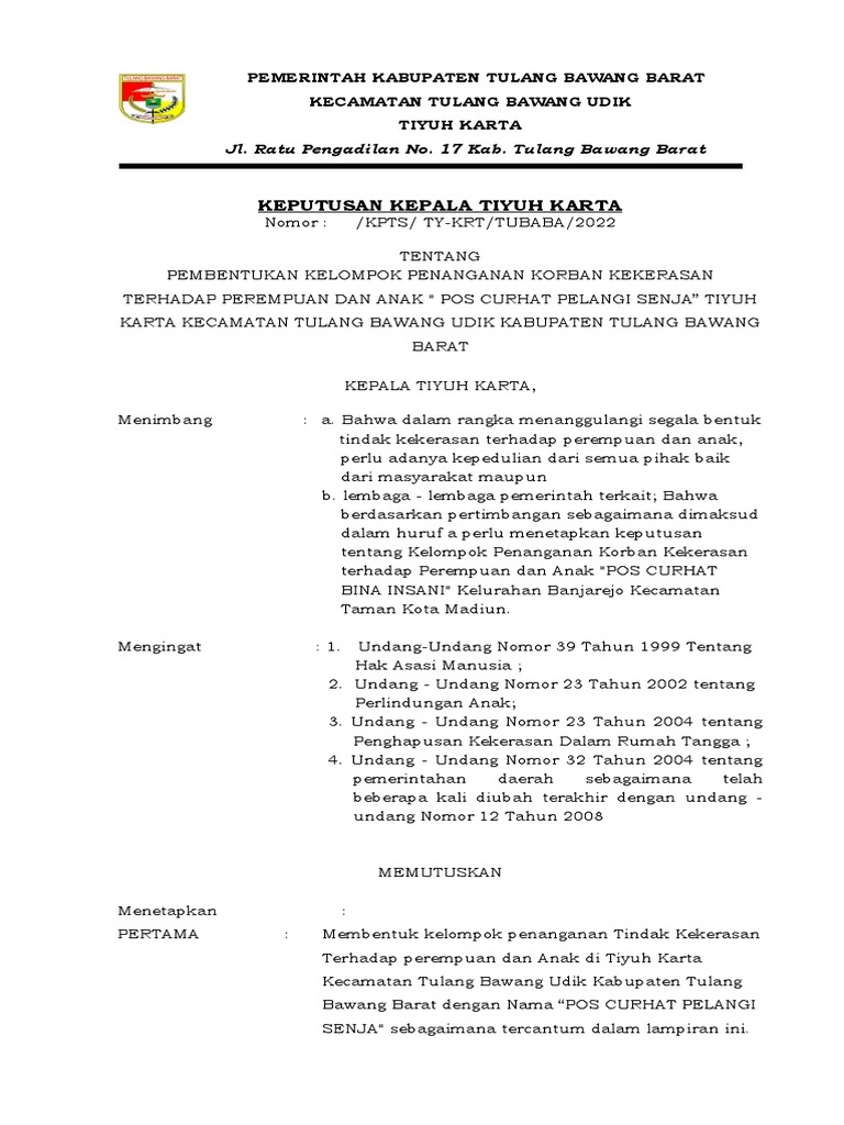 SK Pos Curhat Desa | PDF