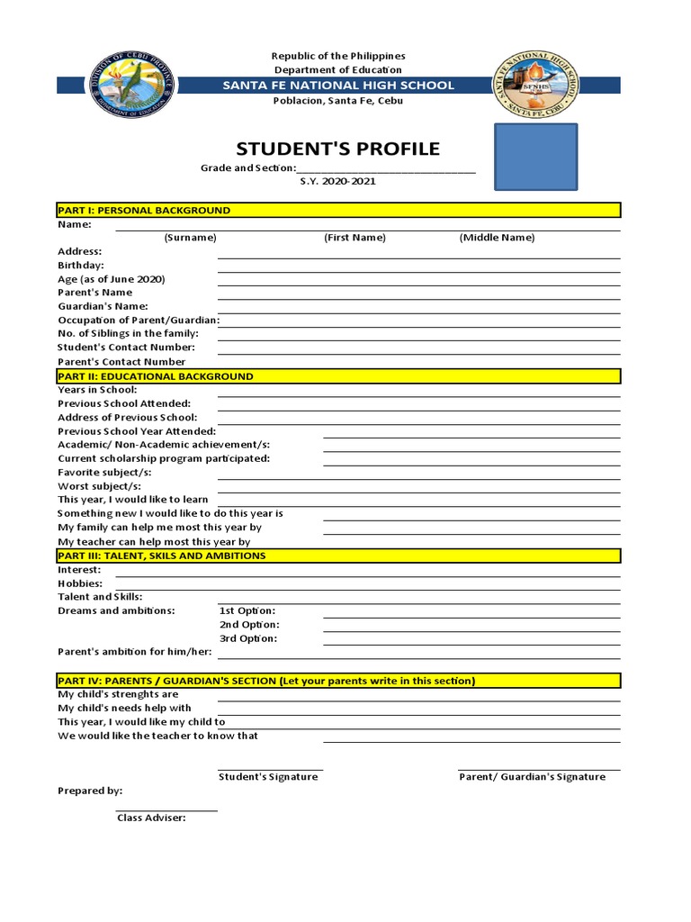 Students Profile 2020 2021 | PDF
