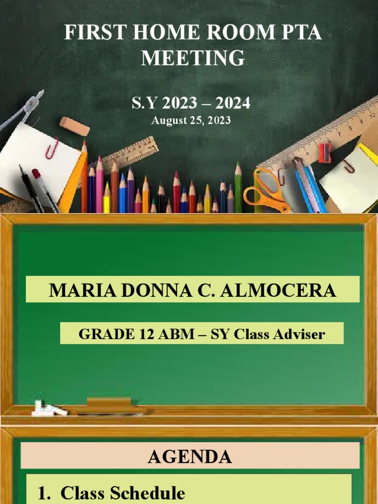 First Homeroom PTA Meeting Agenda 2023 | PDF | Fashion | Clothing