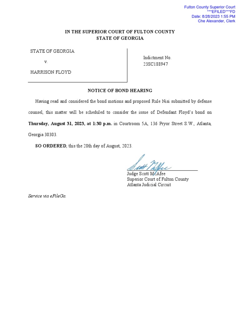 Harrison Floyd Notice of Hearing | PDF