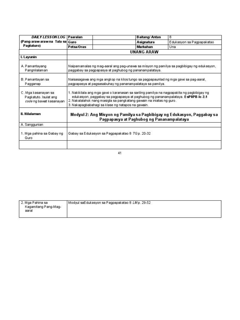 Dll Esp 8 Q1 Week 2 Pdf