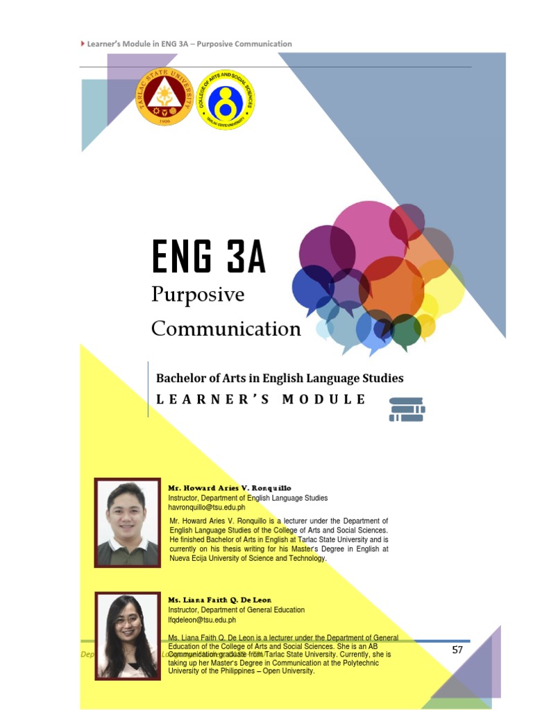 ENG 3A Purposive Communication Complete | PDF | Communication ...