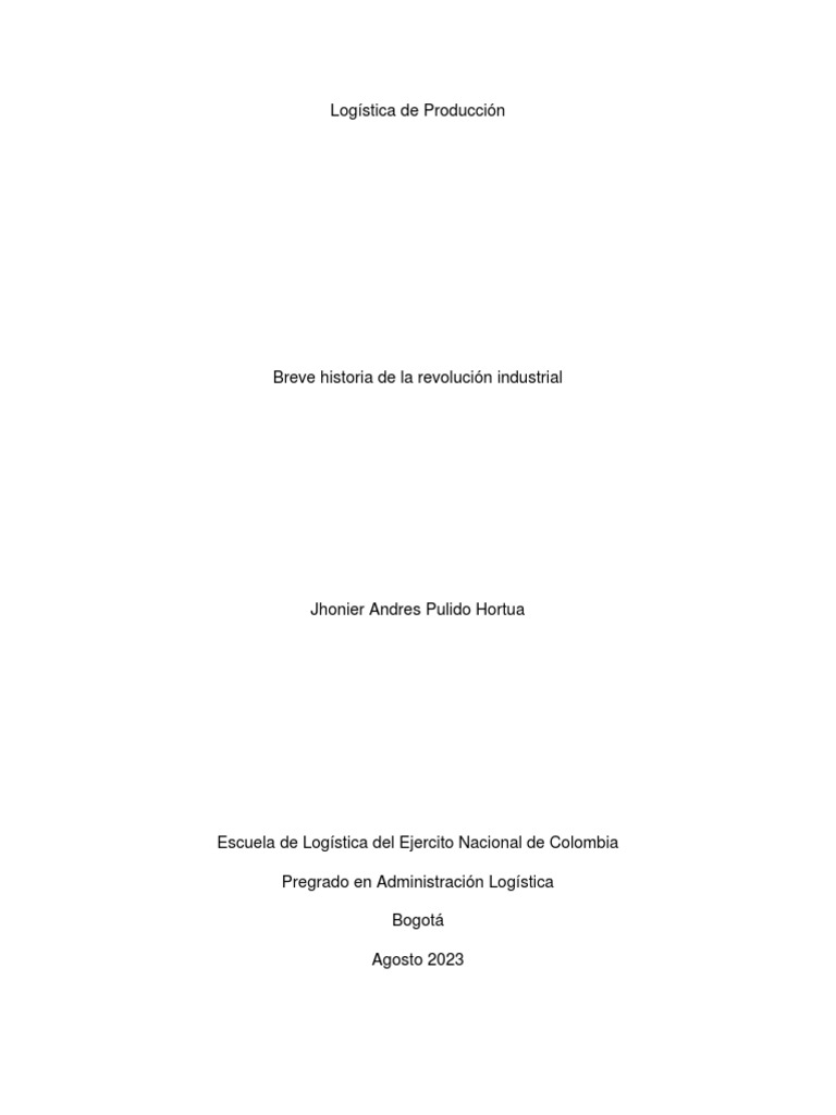 Breve Historia de la Revolución Industrial | PDF | Revolución ...