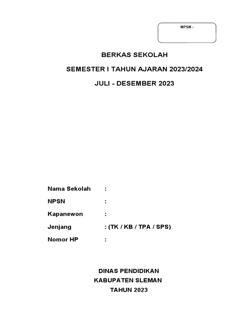 Berkas Nominatif Paud | PDF