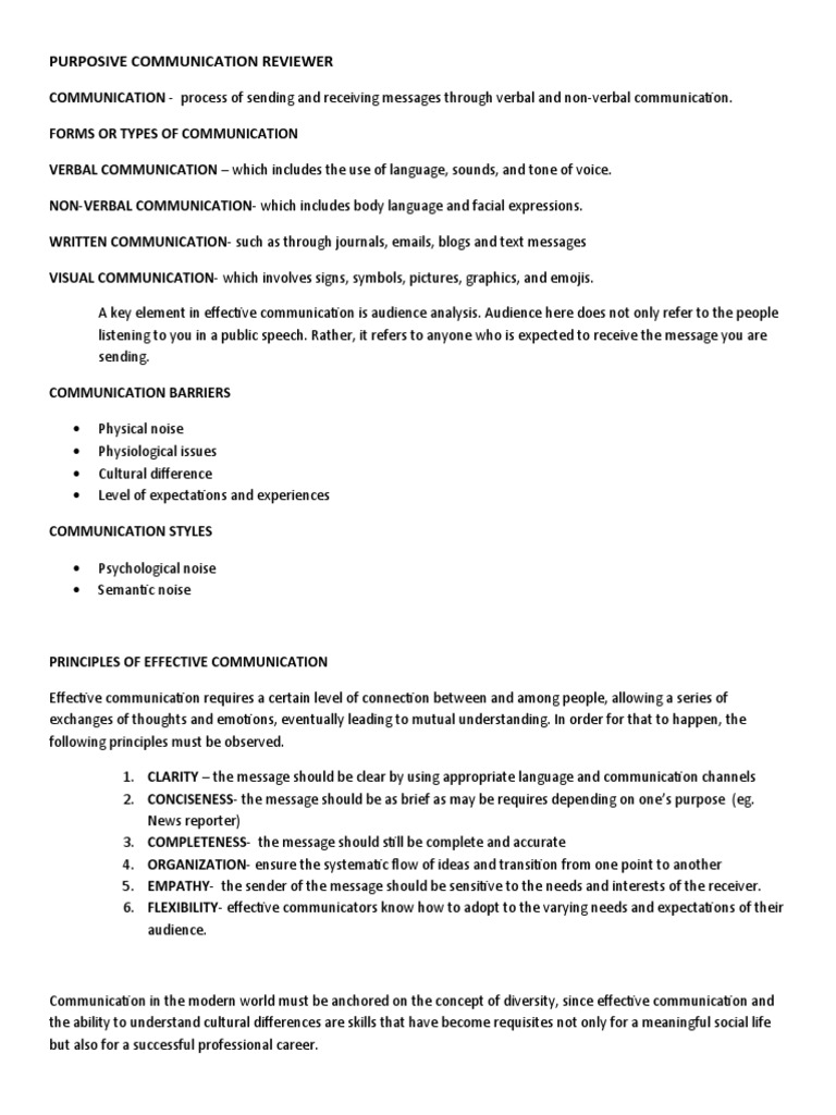 Purposive Communication | Download Free PDF | Communication | Nonverbal Communication