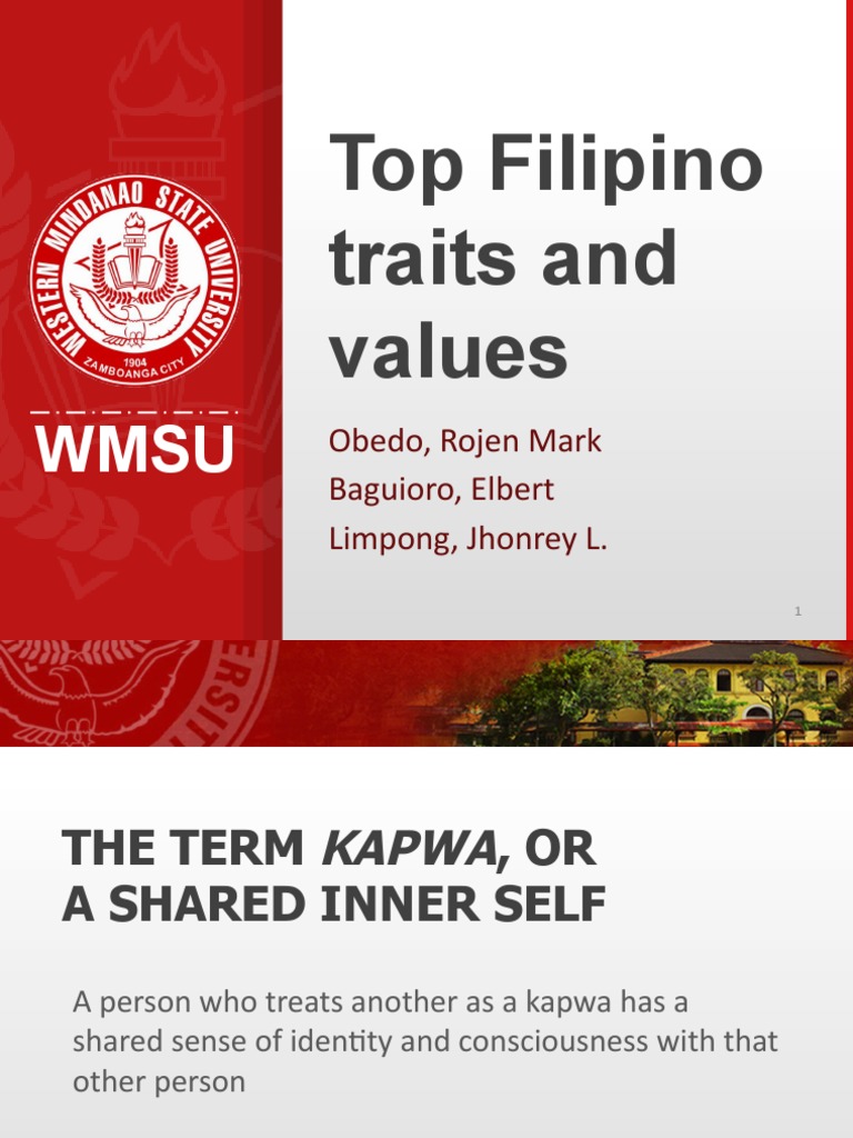 Top 5 Filipino Traits and Values | PDF | Psychology | Psychological ...