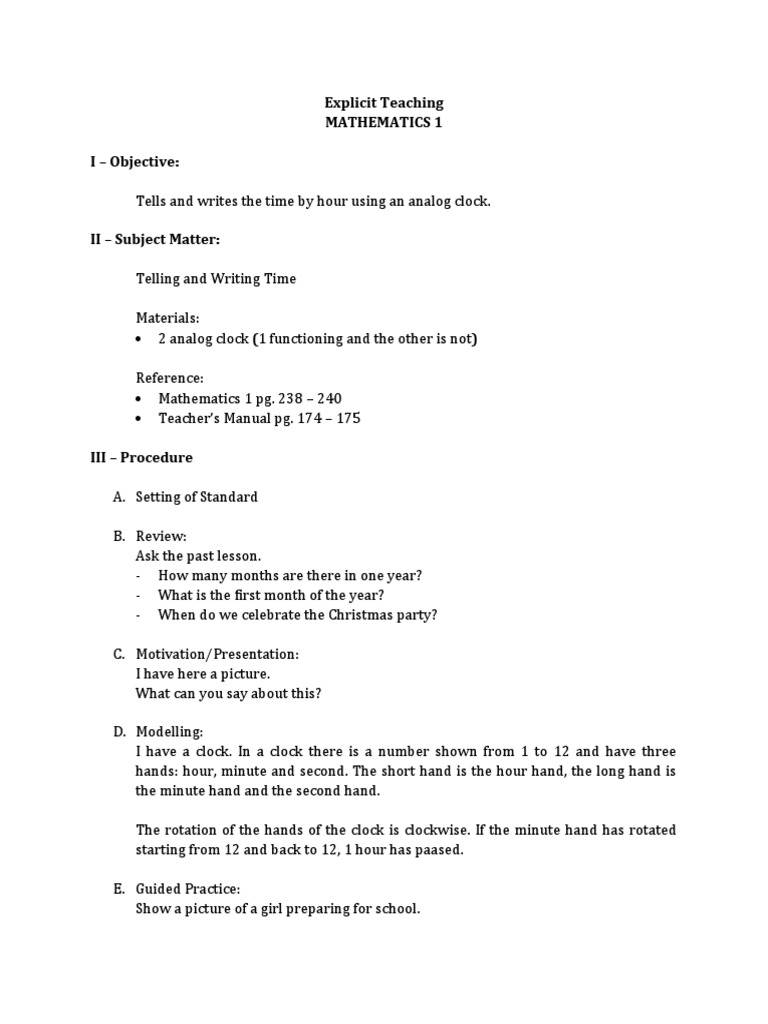 Explicit Teaching | PDF