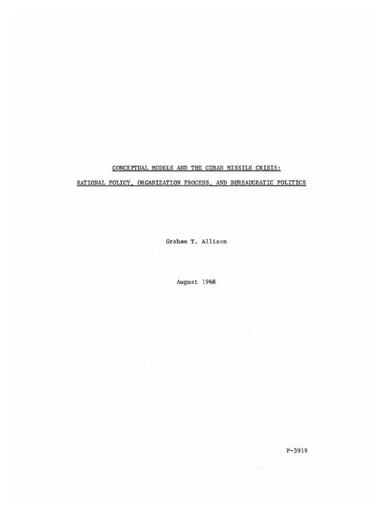 Conceptual Models and The Cuban MIssile Crisis | PDF